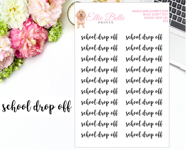School Drop Off - Script Stickers – Ellie Belle Prints